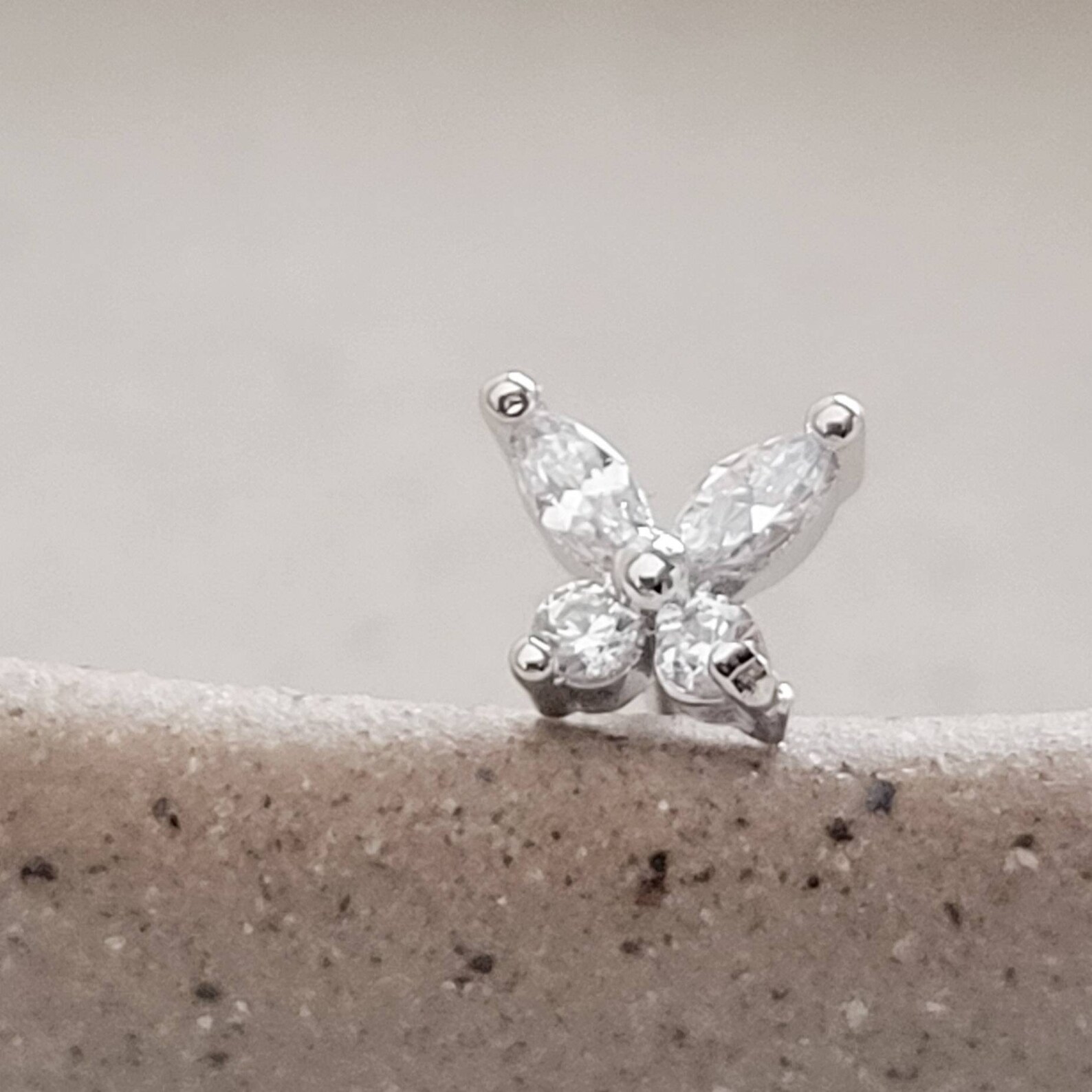 Butterfly Nose Stud • L Bend • 20 Gauge Surgical Steel • Nose Ring ...