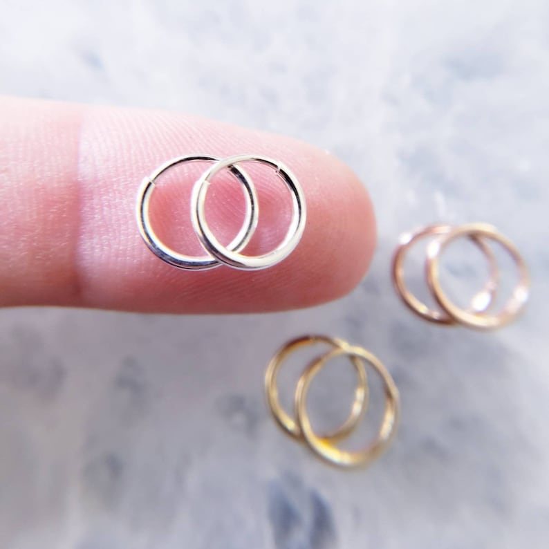 Tiny Hoop Earrings • Small Gold Hoops • Thin Lightweight Hoops ...