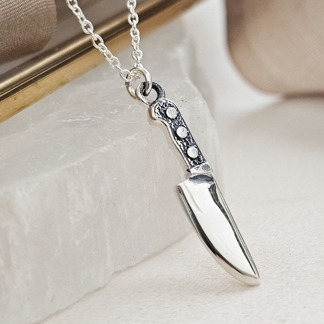 Tiny Knife Necklace • Edgy Jewelry • Layering Necklace • Goth Style ...