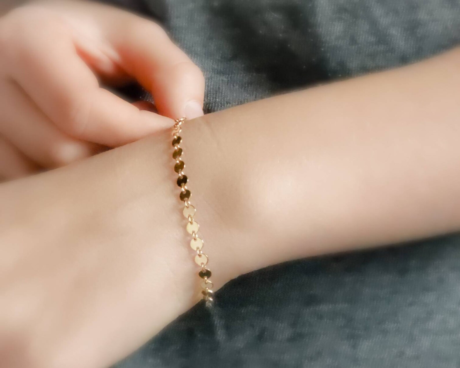 Layering Bracelet Gold Coin Bracelet Sequin Chains Gift - Etsy