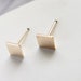 Modern Square Studs • Gold Geometric Earrings • Minimalist Stud ...