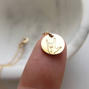 I Love You Necklace • Best Friend Gift • ASL • I Love You • Sign ...
