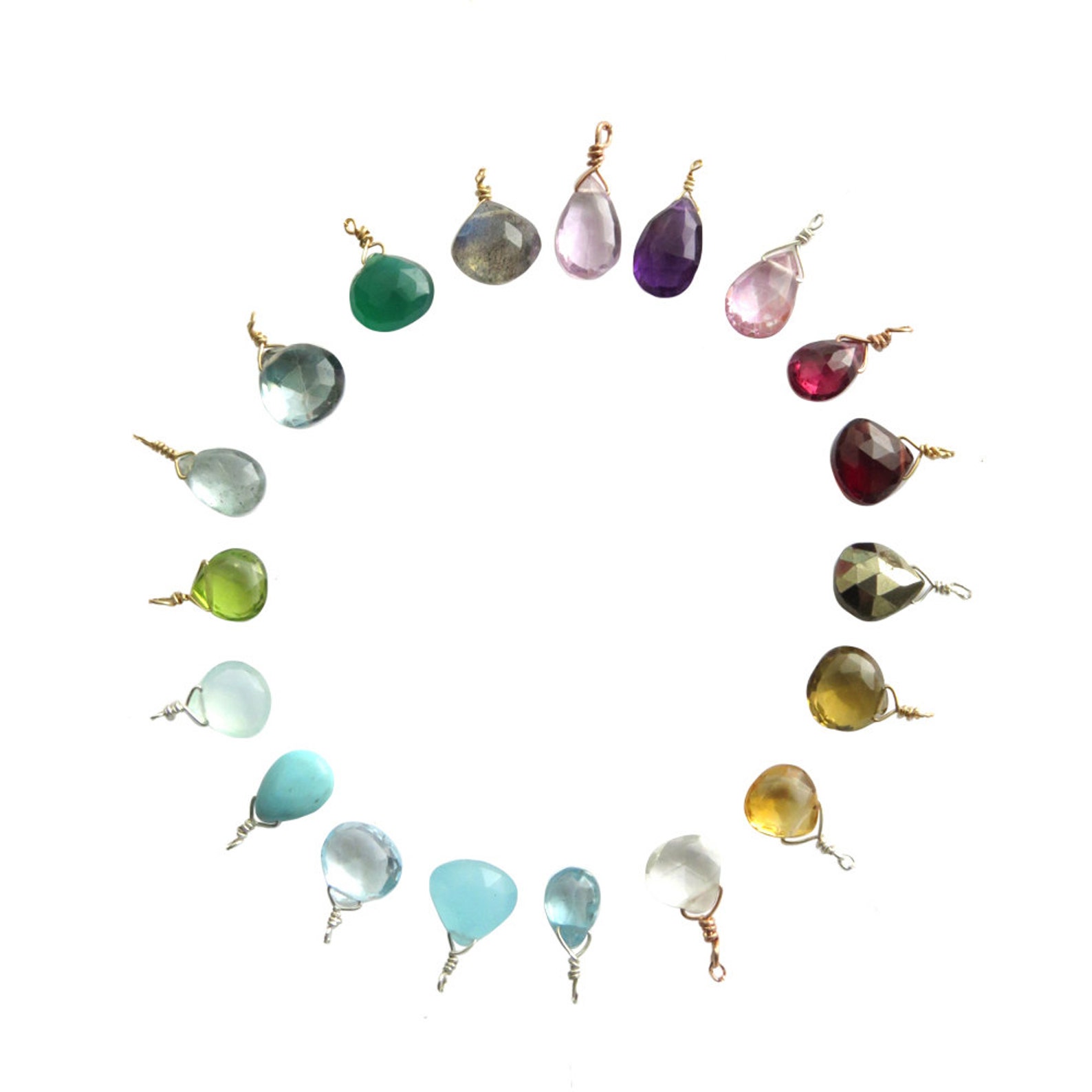 Tiny Gemstone Charm Only Gemstone Drop Add on Gem - Etsy