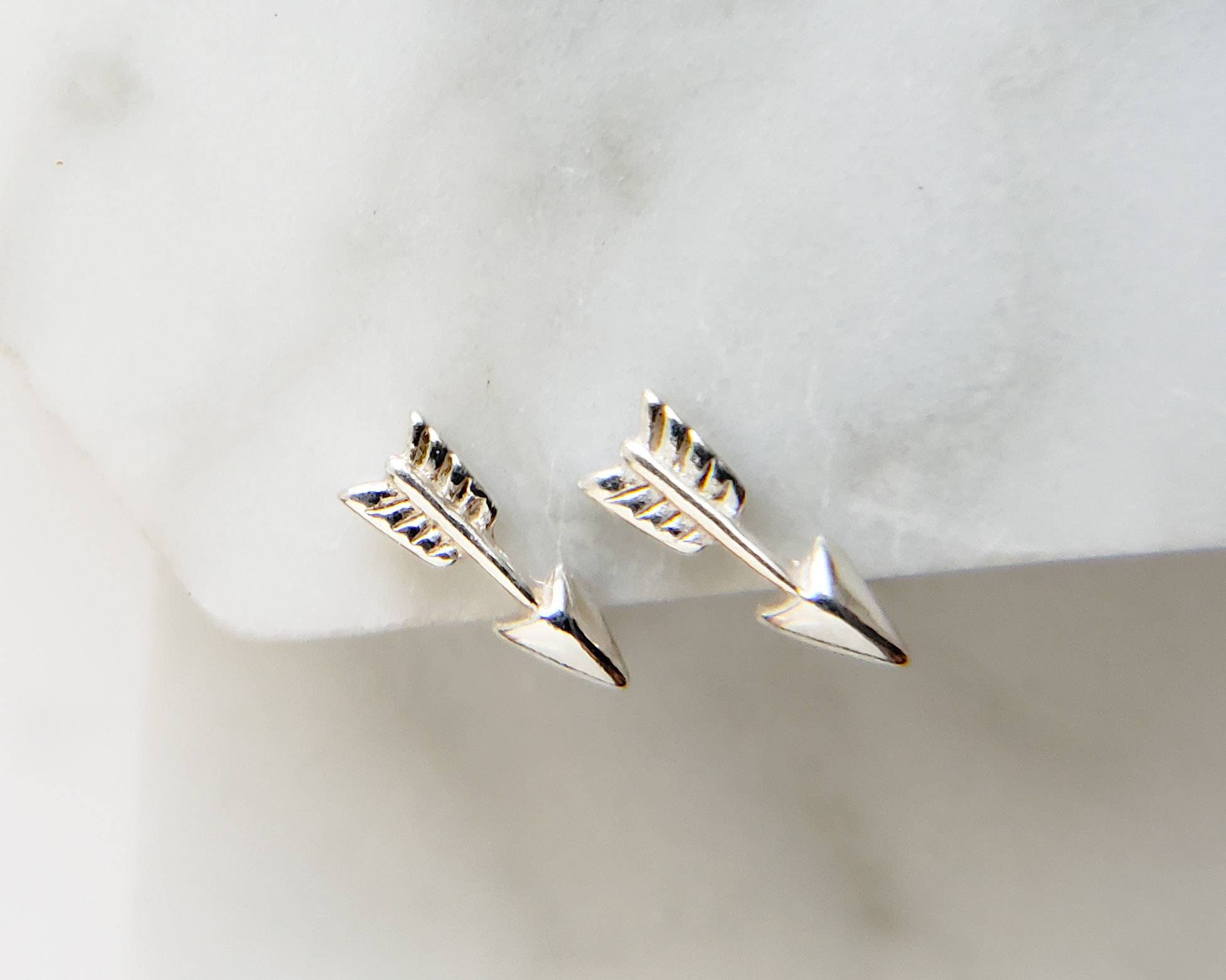 Little Arrow Earrings • Tiny Arrow Studs • Silver Arrow Studs • Tiny ...