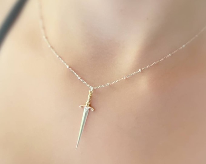 Dagger Necklace • Katana Jewelry • Gold Dagger • Gothic Jewelry • Gift ...