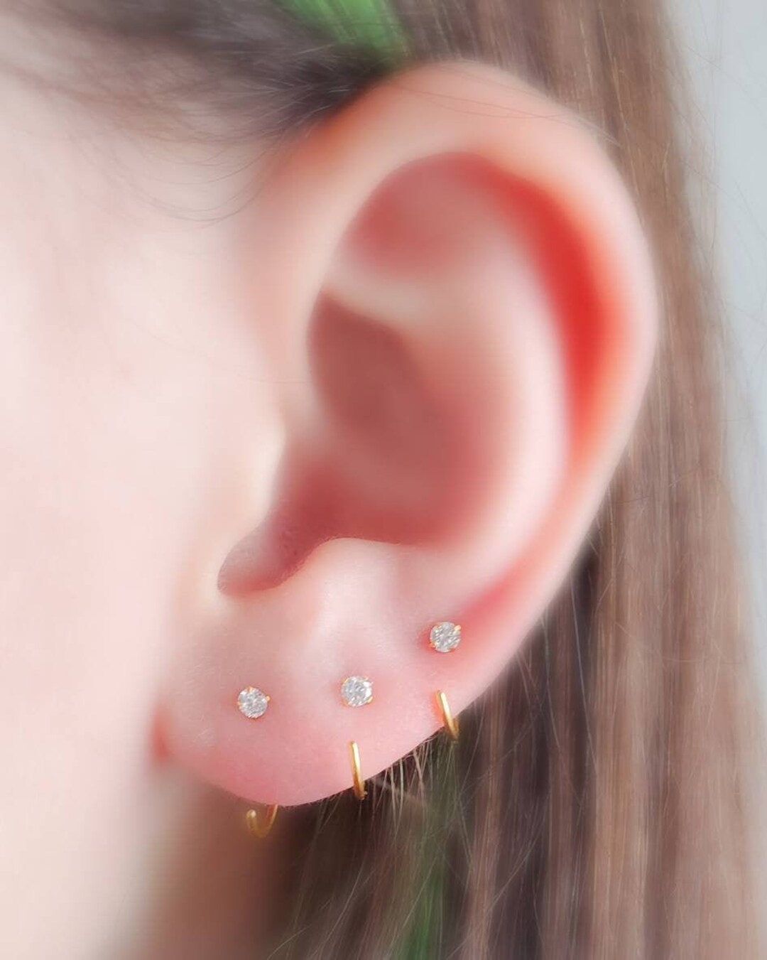 Dainty SPARKLE Hug Hoops 20 Gauge Thin CZ Hoops Open - Etsy