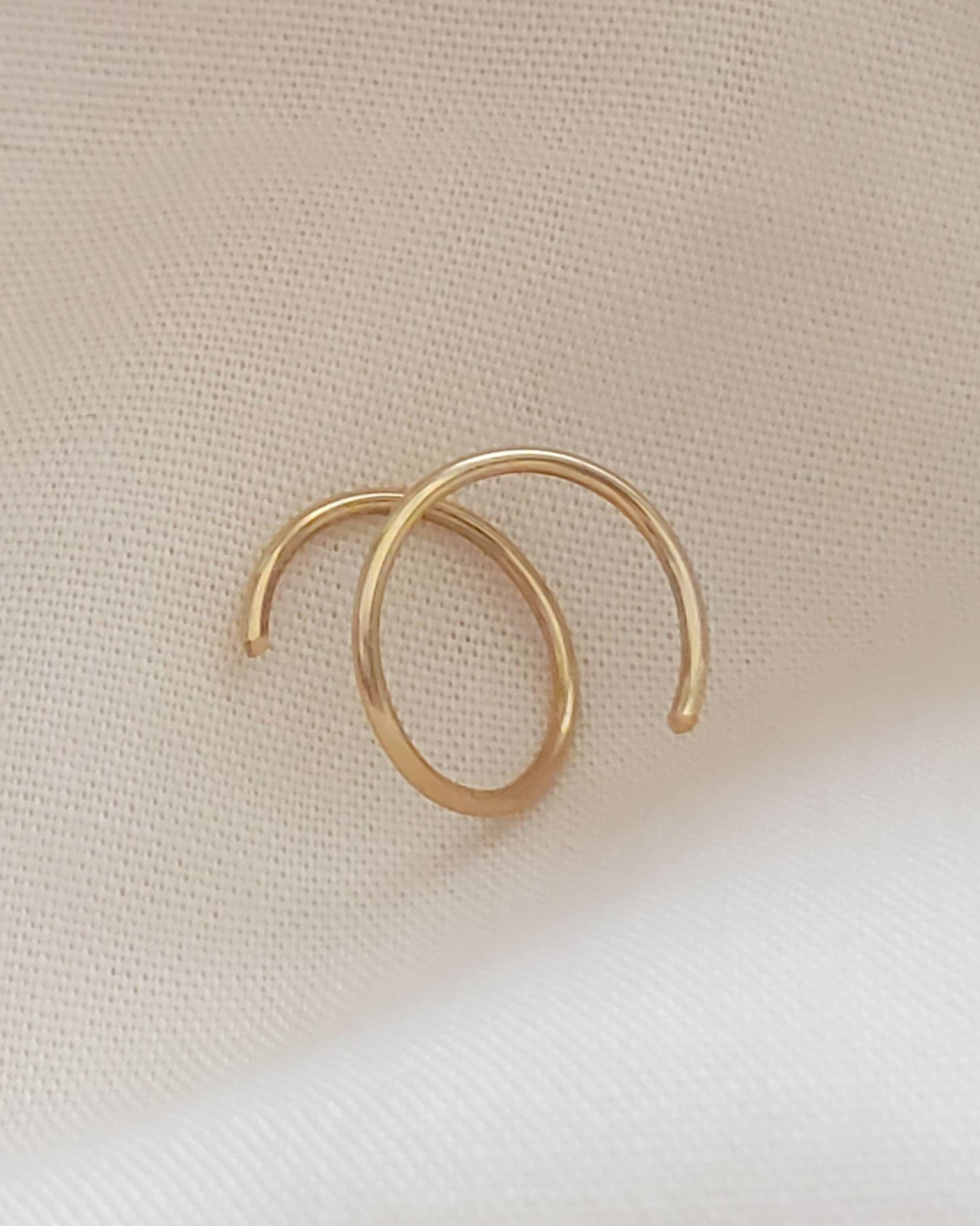 Tiny Double Twist Hoop Twist In Earring Spiral Hoop - Etsy Polska
