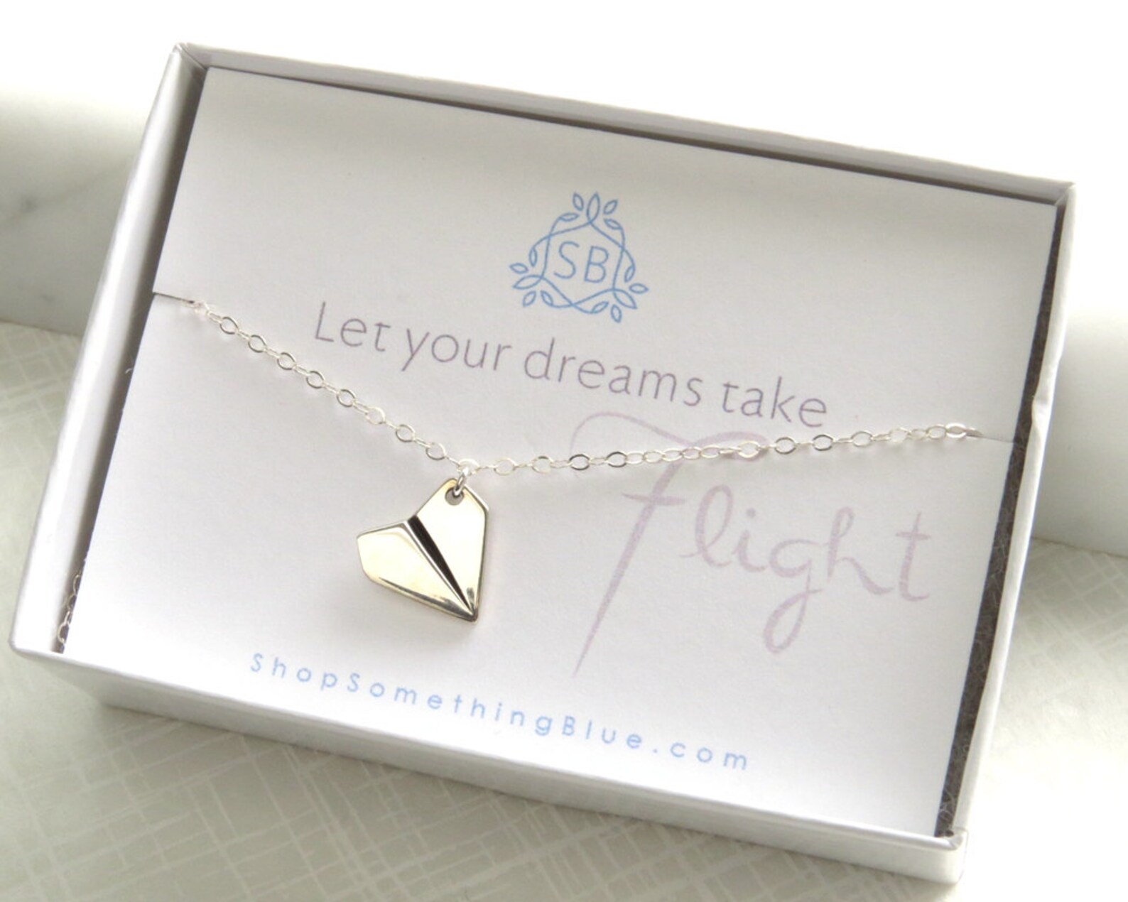 Paper Airplane Necklace Sterling Silver Plane Charm - Etsy