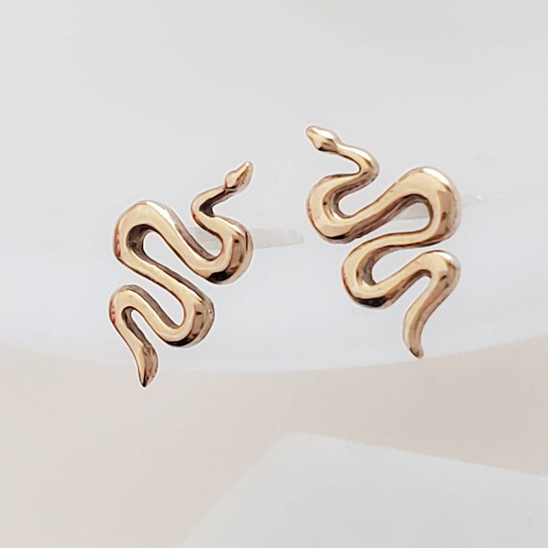 Tiny Snake Studs Golden Snake Earrings Small Stud Earrings - Etsy