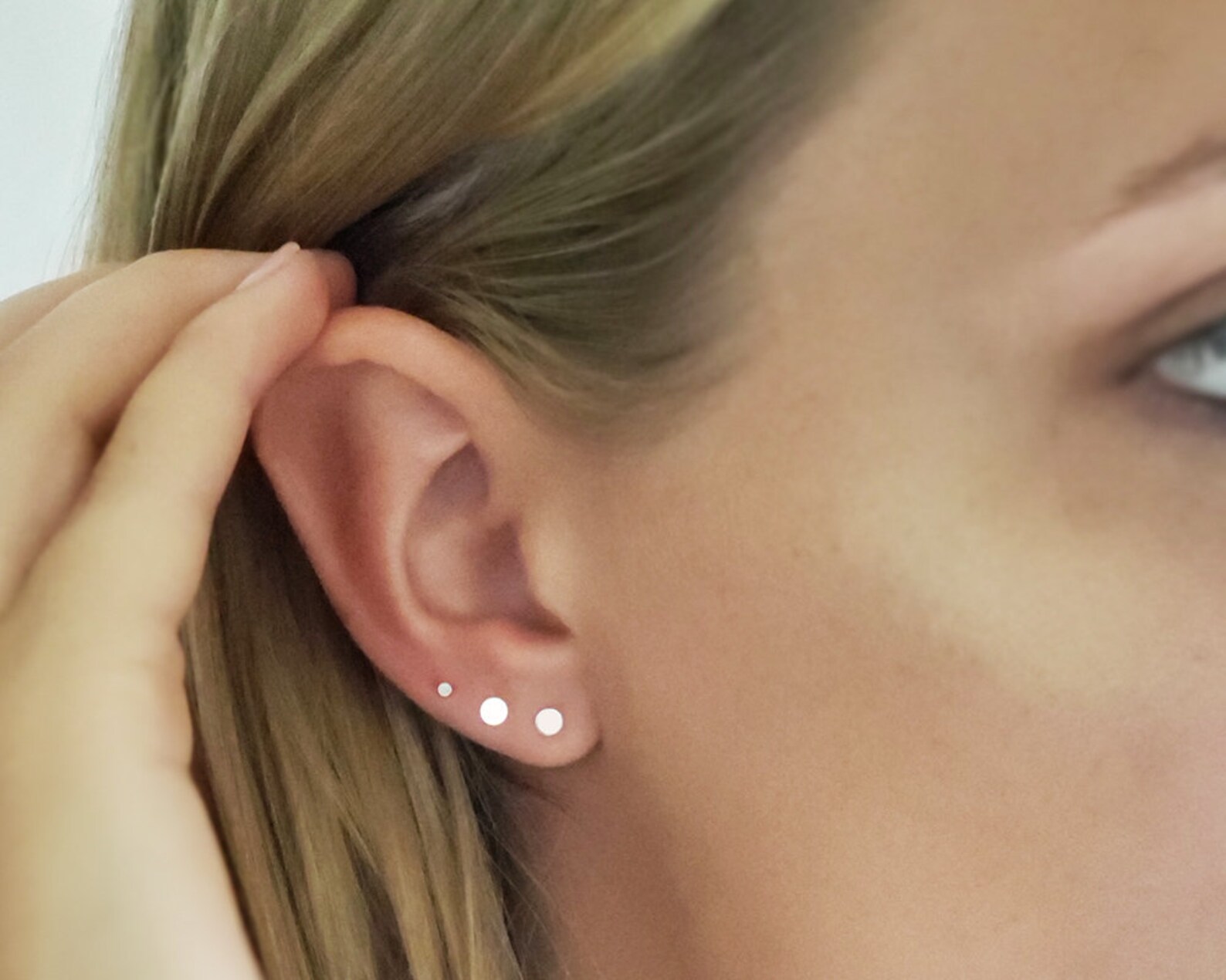 Tiny Dot Stud Earrings Choose Your Size Pair of Gold or | Etsy