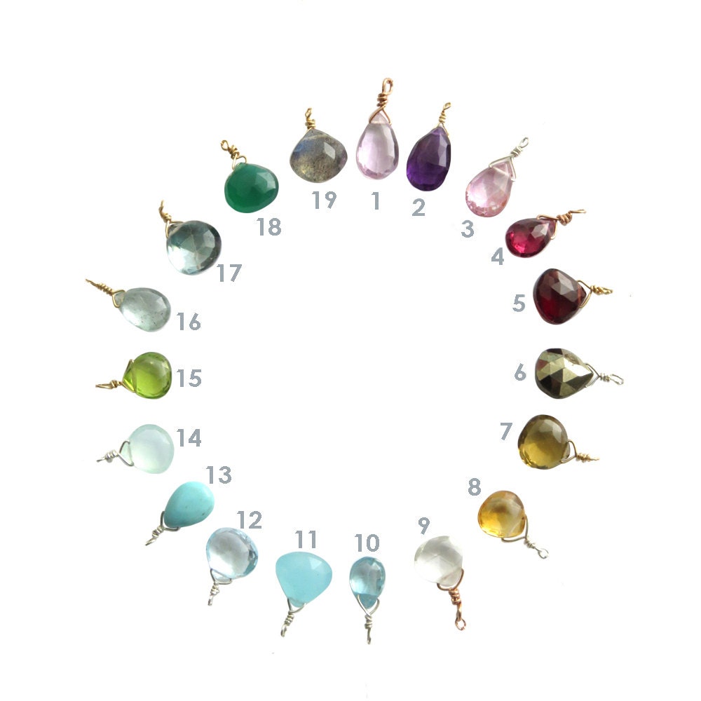 Tiny Gemstone Charm Only Gemstone Drop Add on Gem - Etsy