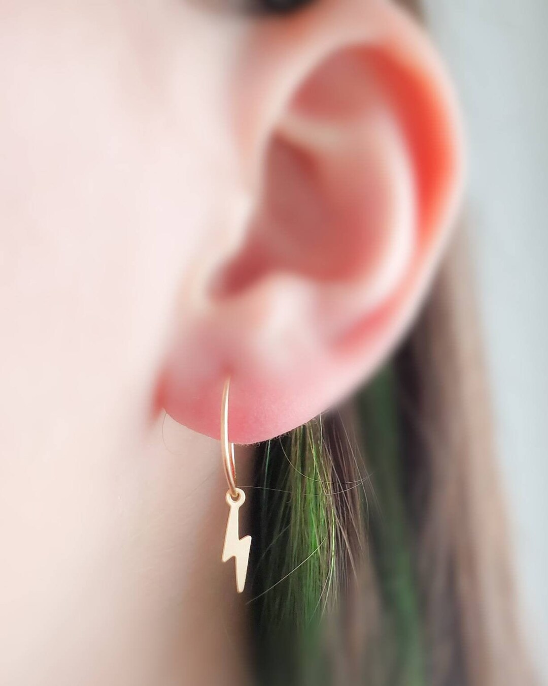 Lightning Bolt Hoops • Gold Lightning Bolts • Tiny Hoops • Thunderbolt ...