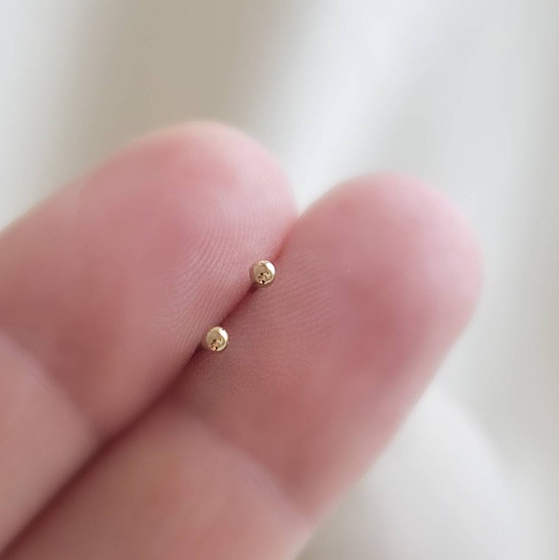 Little Ball Studs Delicate Stud Earrings Minimalist - Etsy
