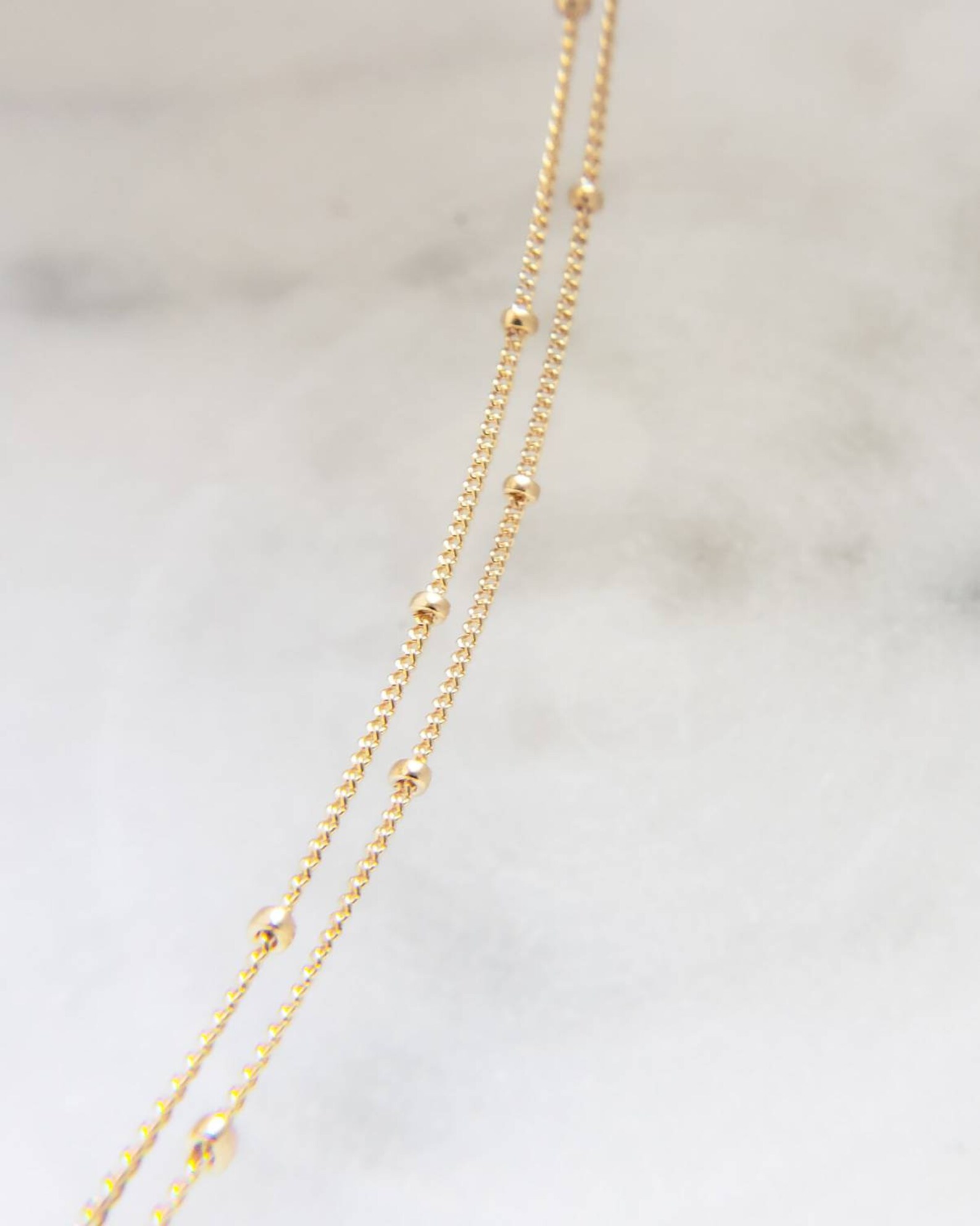 Double Chain Bracelet Dotted Chain Satellite Chain | Etsy