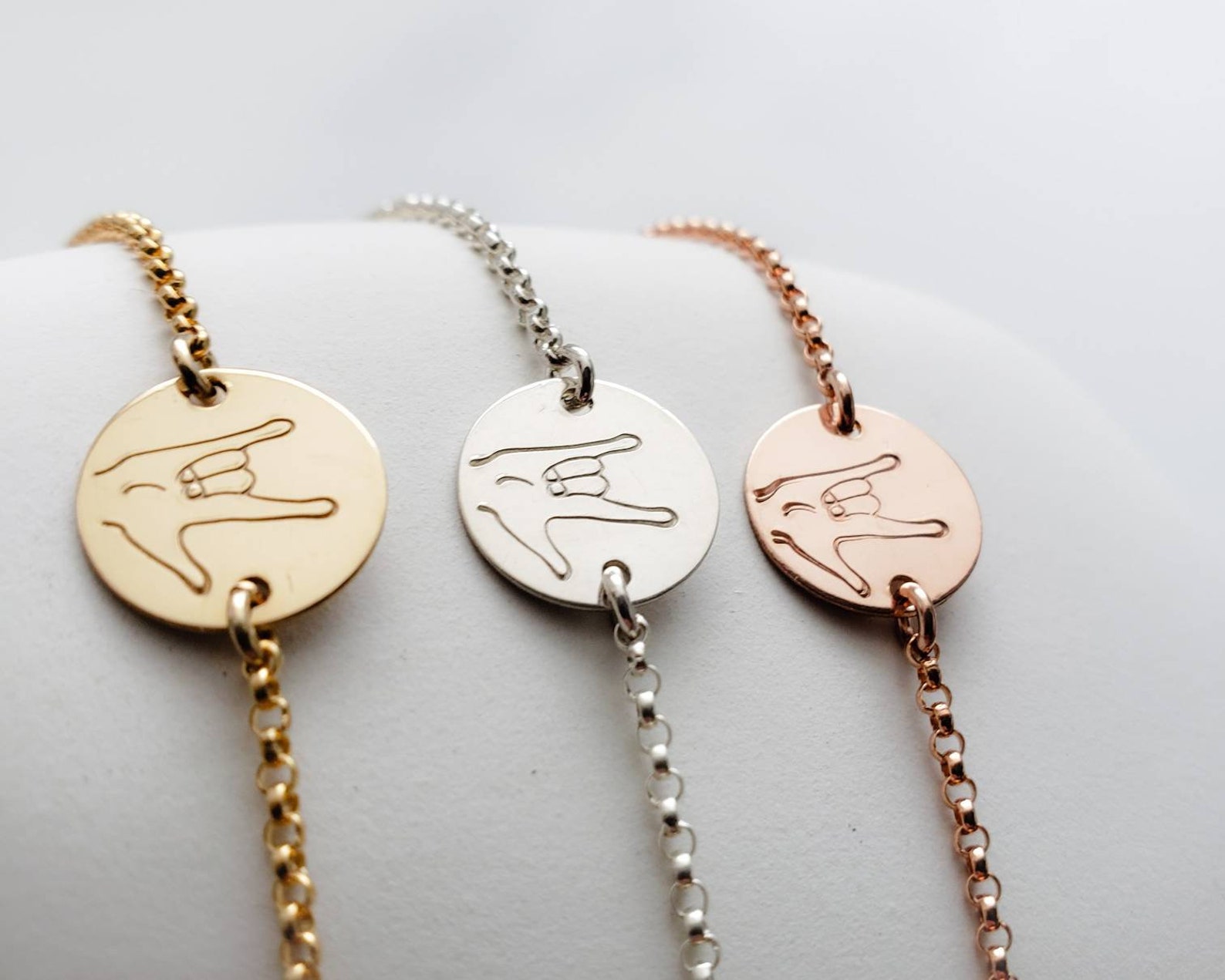 Best Friend Gift ASL I Love You Sign Language Bracelet | Etsy