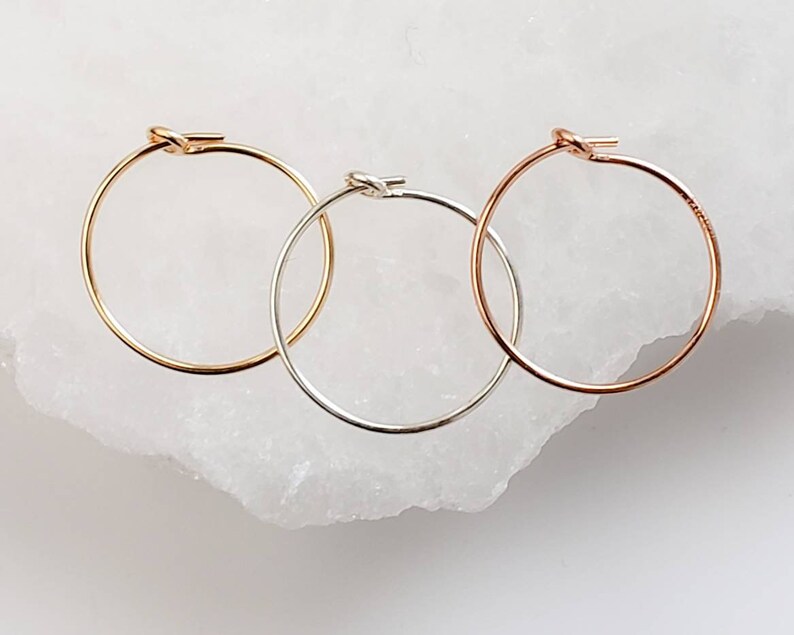Delicate Hoop Earrings Thin Gold Hoops Lightweight Hoop - Etsy