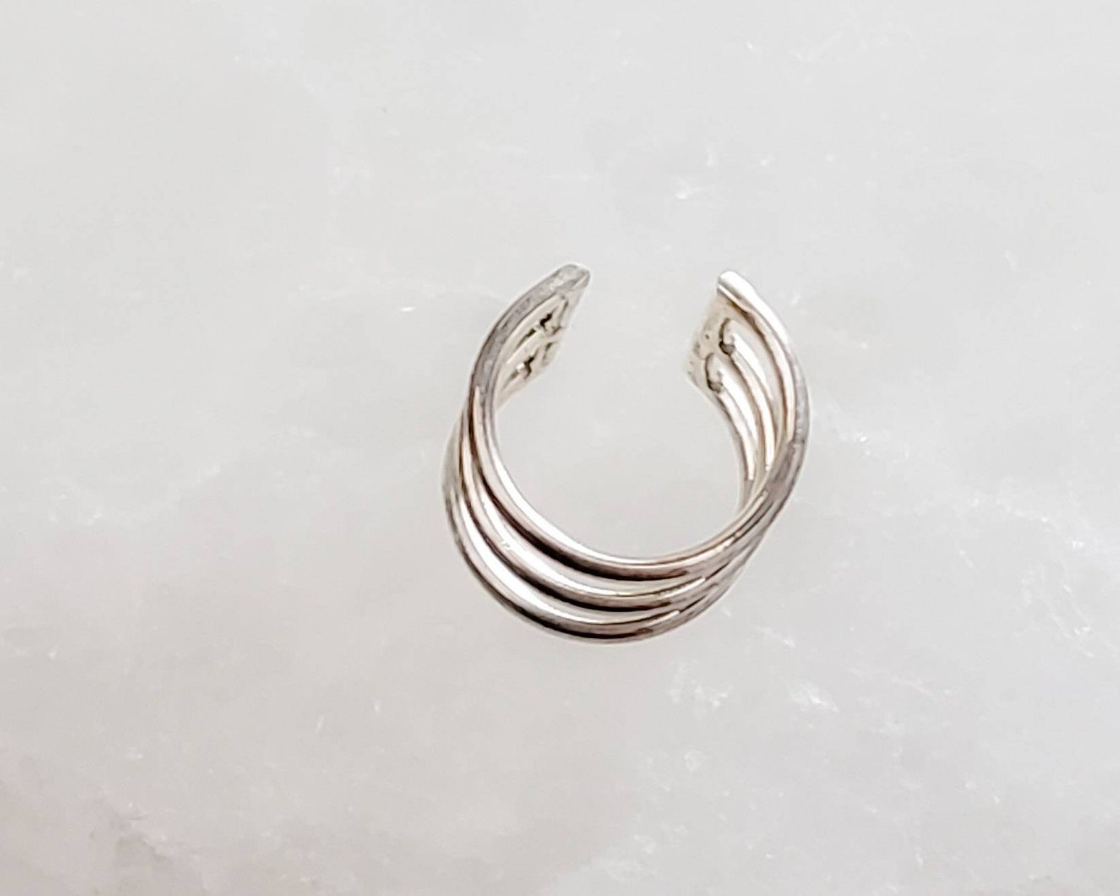 Triple Wire Ear Cuff Delicate Cuff Sterling Silver Ear - Etsy