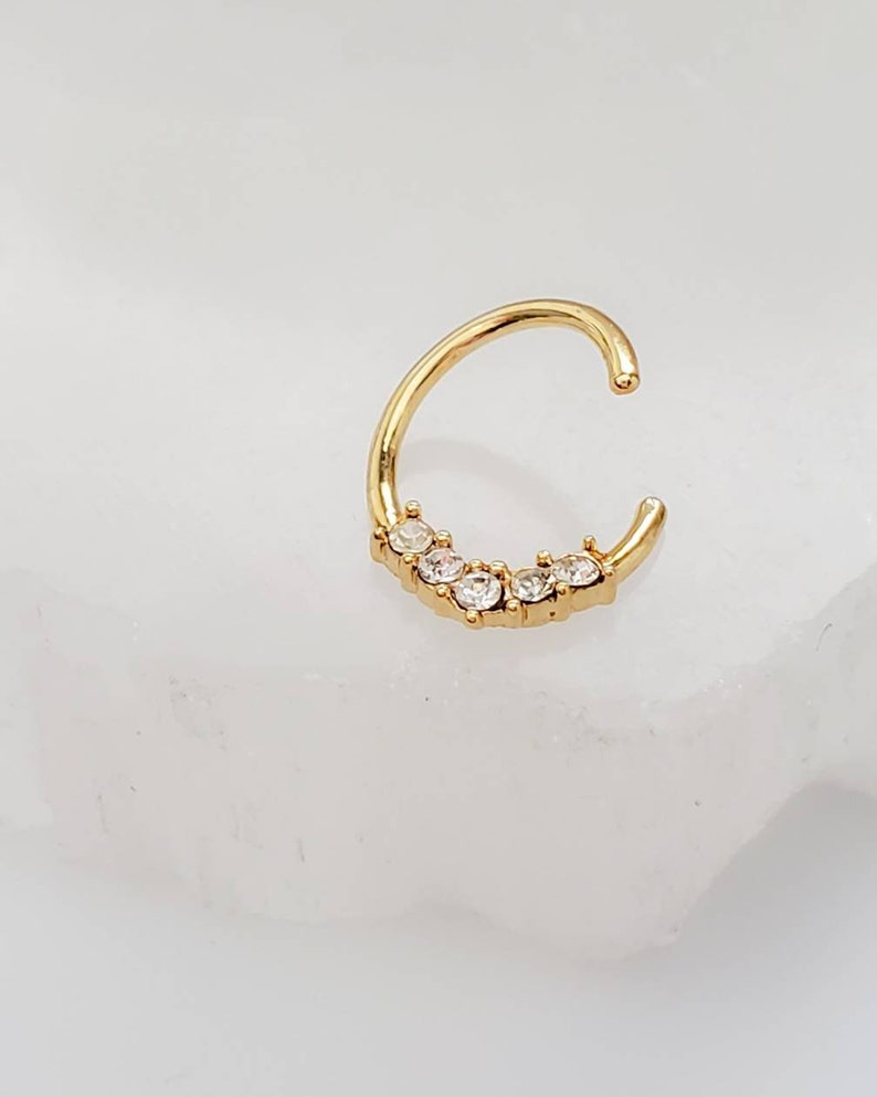 Diamond CZ Septum Ring Cubic Zirconia Nose Ring Sparkle | Etsy