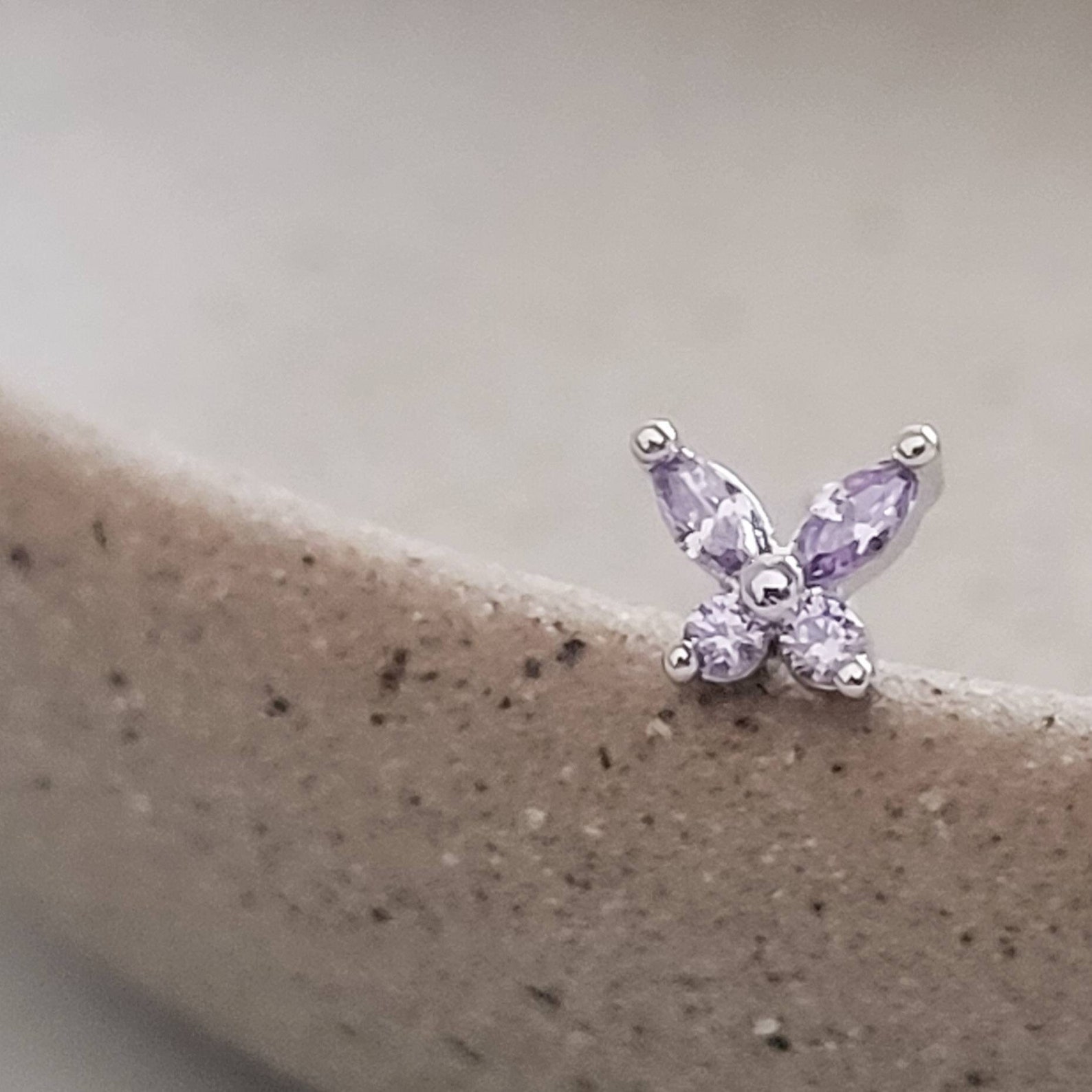 Butterfly Nose Stud • L Bend • 20 Gauge Surgical Steel • Nose Ring ...