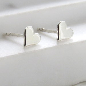 Teeny Tiny Heart Studs • Small Earring Studs • Petite Hearts • Solid ...