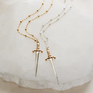 Dagger Necklace • Edgy Jewelry • Layering Necklace • Goth Style • Knife ...