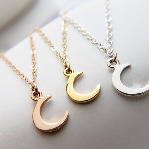 Tiny Crescent Moon Necklace Crescent Moon Jewelry Crescent | Etsy