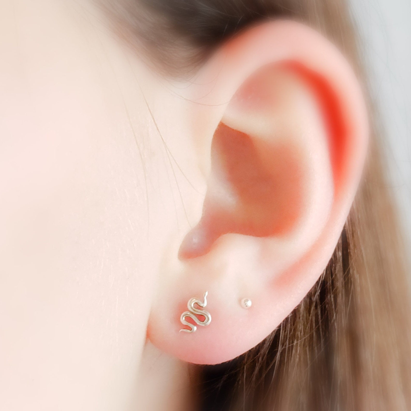 Tiny Snake Studs Golden Snake Earrings Small Stud Earrings - Etsy