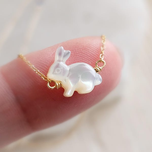 Rabbit Pearl Charm - Etsy