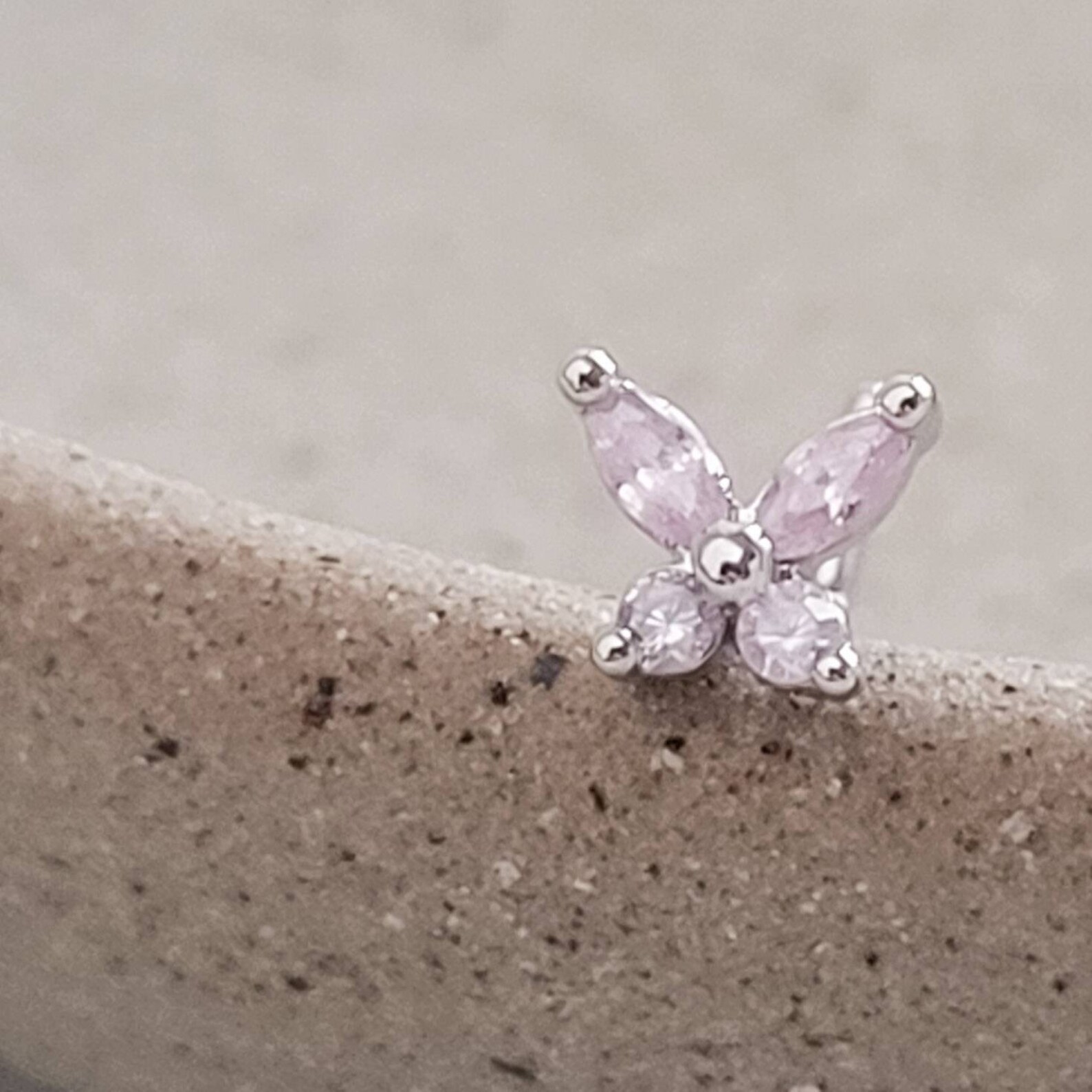Butterfly Nose Stud • L Bend • 20 Gauge Surgical Steel • Nose Ring ...