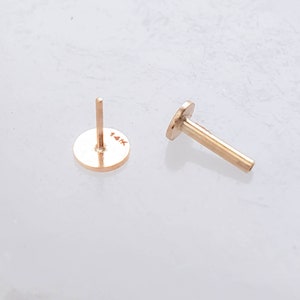 14K Gold Flat Back Studs • Comfort Studs • Sleep in Earrings • Push in ...
