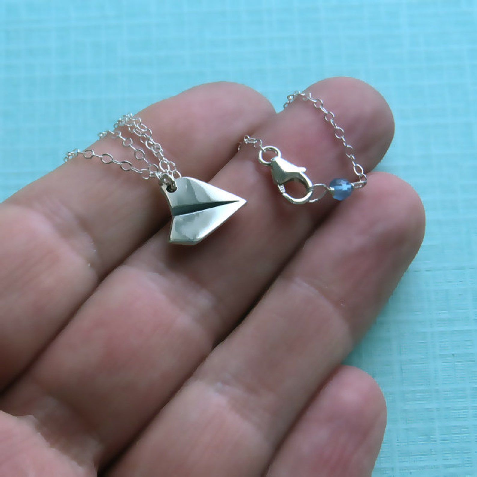 Paper Airplane Necklace Sterling Silver Plane Charm - Etsy
