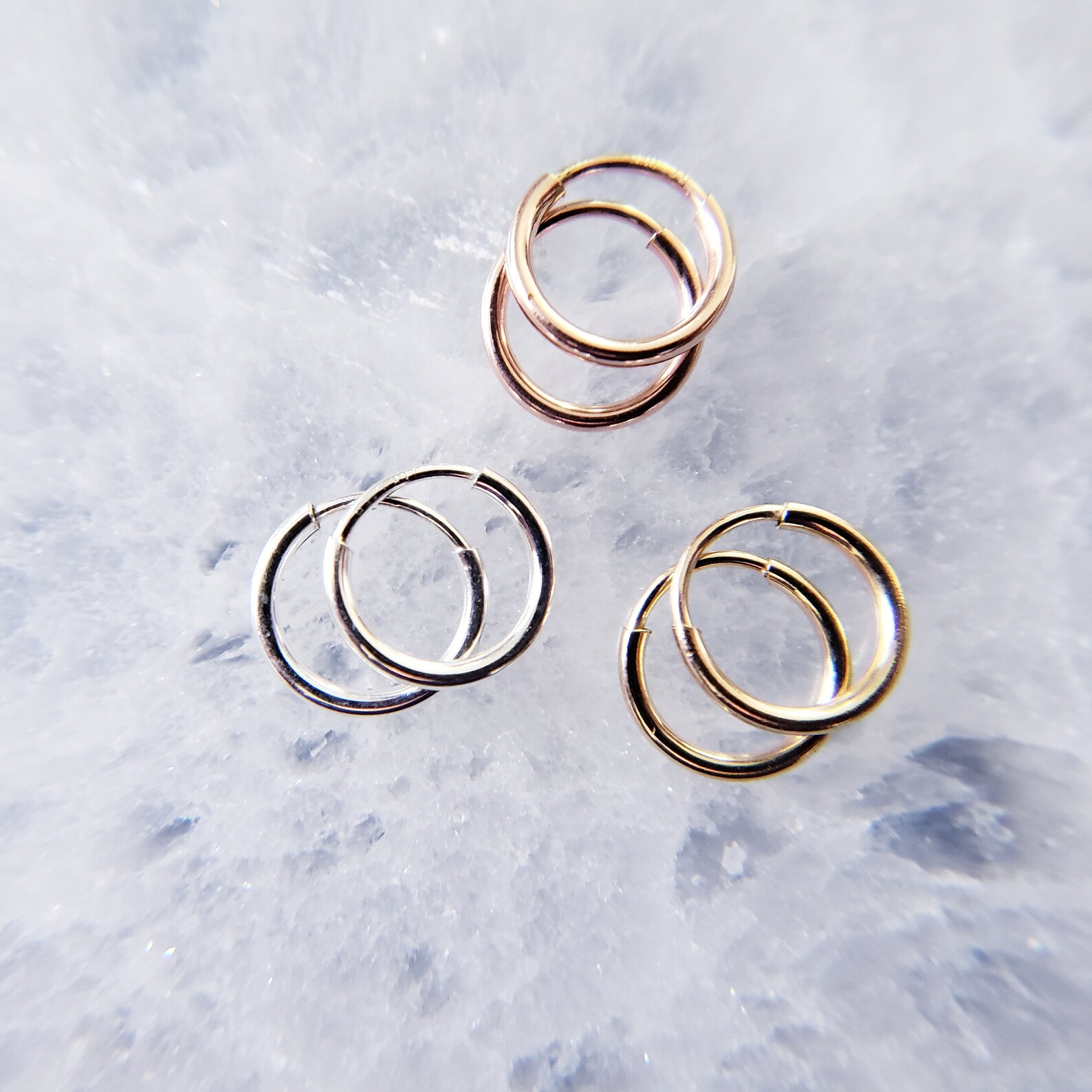 Tiny Gold Hoops • Hoop Earrings • Thin Small Hoops • Delicate Earrings ...