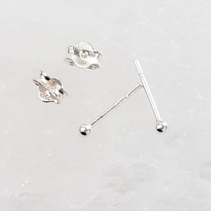 Little Ball Studs Delicate Stud Earrings Minimalist Earrings Round Sterling Studs Post Earring ...