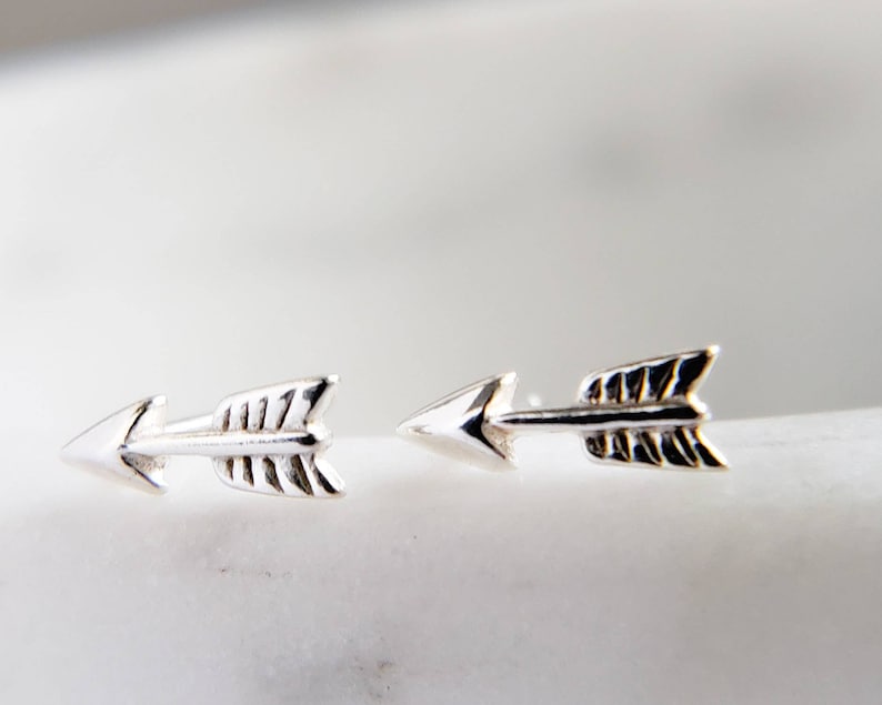 Little Arrow Earrings • Tiny Arrow Studs • Silver Arrow Studs • Tiny Boho Arrows • Festival ...