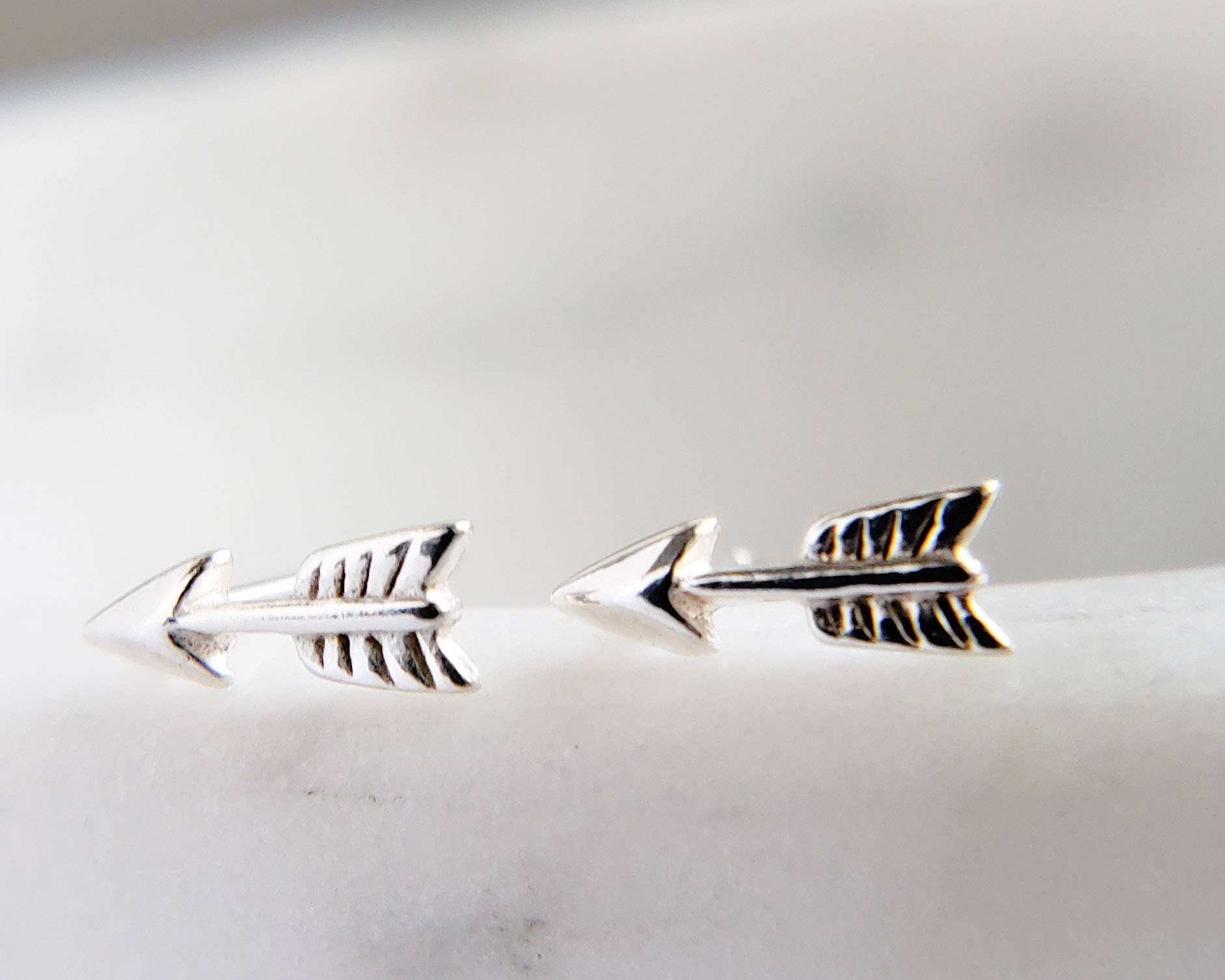 Little Arrow Earrings • Tiny Arrow Studs • Silver Arrow Studs • Tiny ...