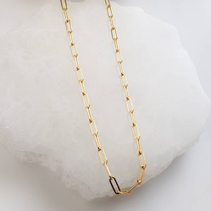 Modern Link Necklace • Minimalist Chain • Chunky Chain • Rectangle ...