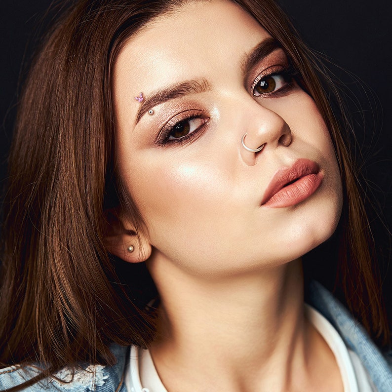 Sparkle Butterfly Eyebrow Ring Surgical Steel Eyebrow Ring | Etsy