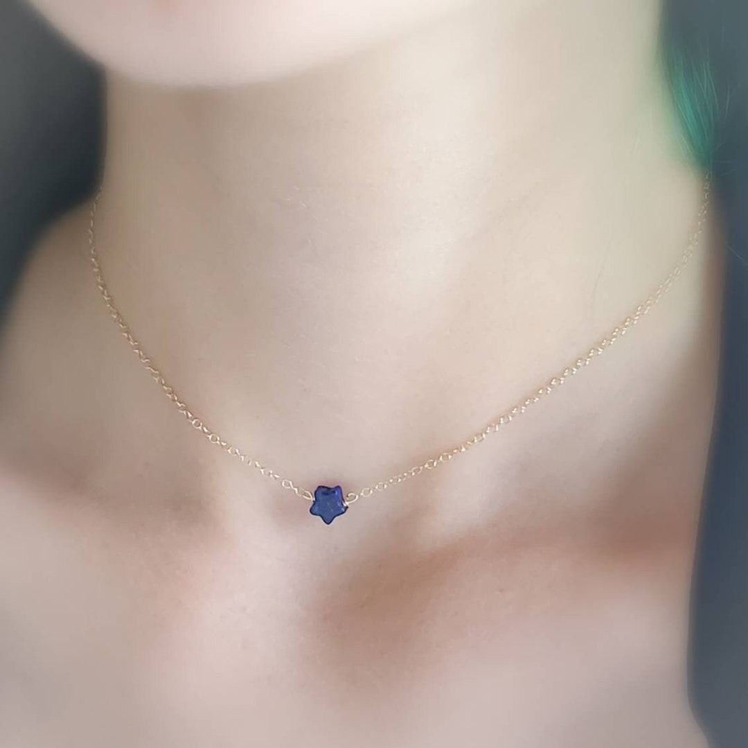 Lapis Star Necklace • Tiny Blue Star • Celestial Charm • Gift for Her ...