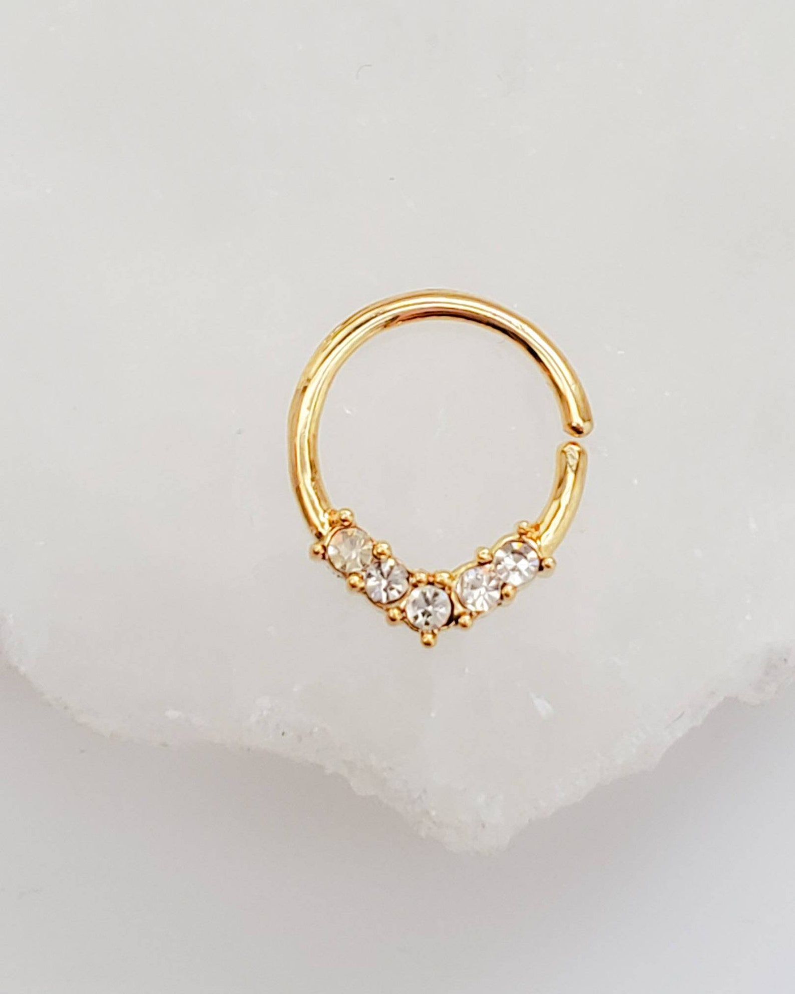 Diamond CZ Septum Ring Cubic Zirconia Nose Ring Sparkle | Etsy