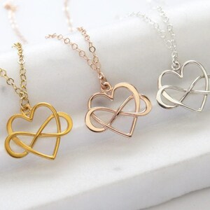 Best Friend Gift Infinity Heart Necklace Heart & Infinity Symbol ...