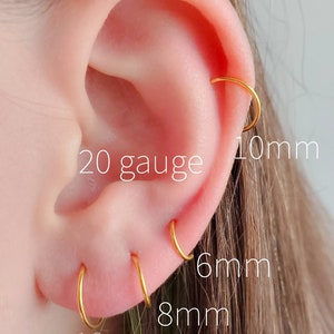 Super Thin Endless Hoops • Tiny Hoops • Sleeper Hoop • Seamless Hoops ...