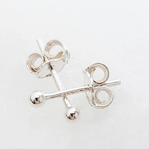 Little Ball Studs Delicate Stud Earrings Minimalist Earrings Round Sterling Studs Post Earring ...