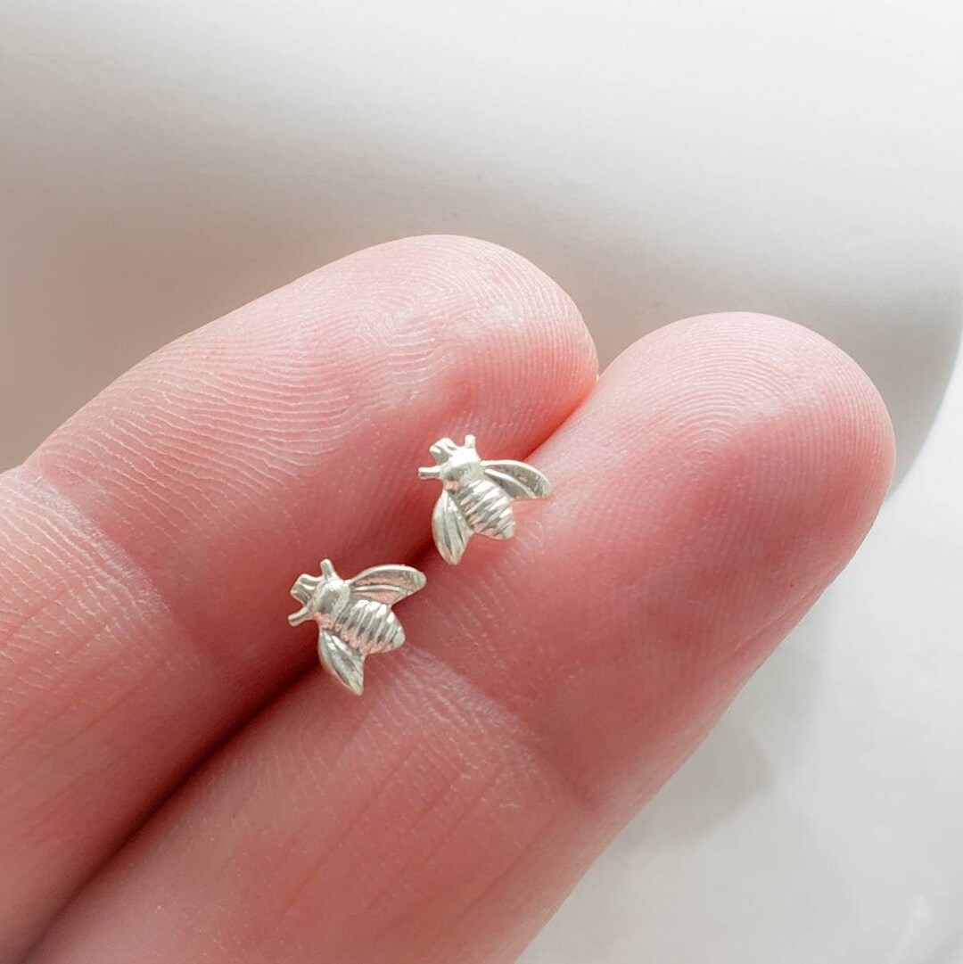 Dainty Bee Earrings • Little Honey Bee Studs • Bumble Bee Studs • Tiny ...