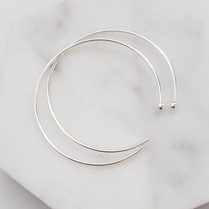 Delicate Minimalist Hoops Thin Gold Hoops Open Skinny Hoop Modern Hoop Earrings Dainty Earrings ...