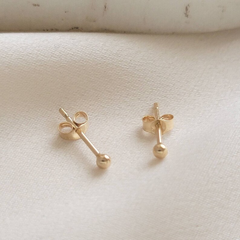 Little Ball Studs Delicate Stud Earrings Minimalist - Etsy