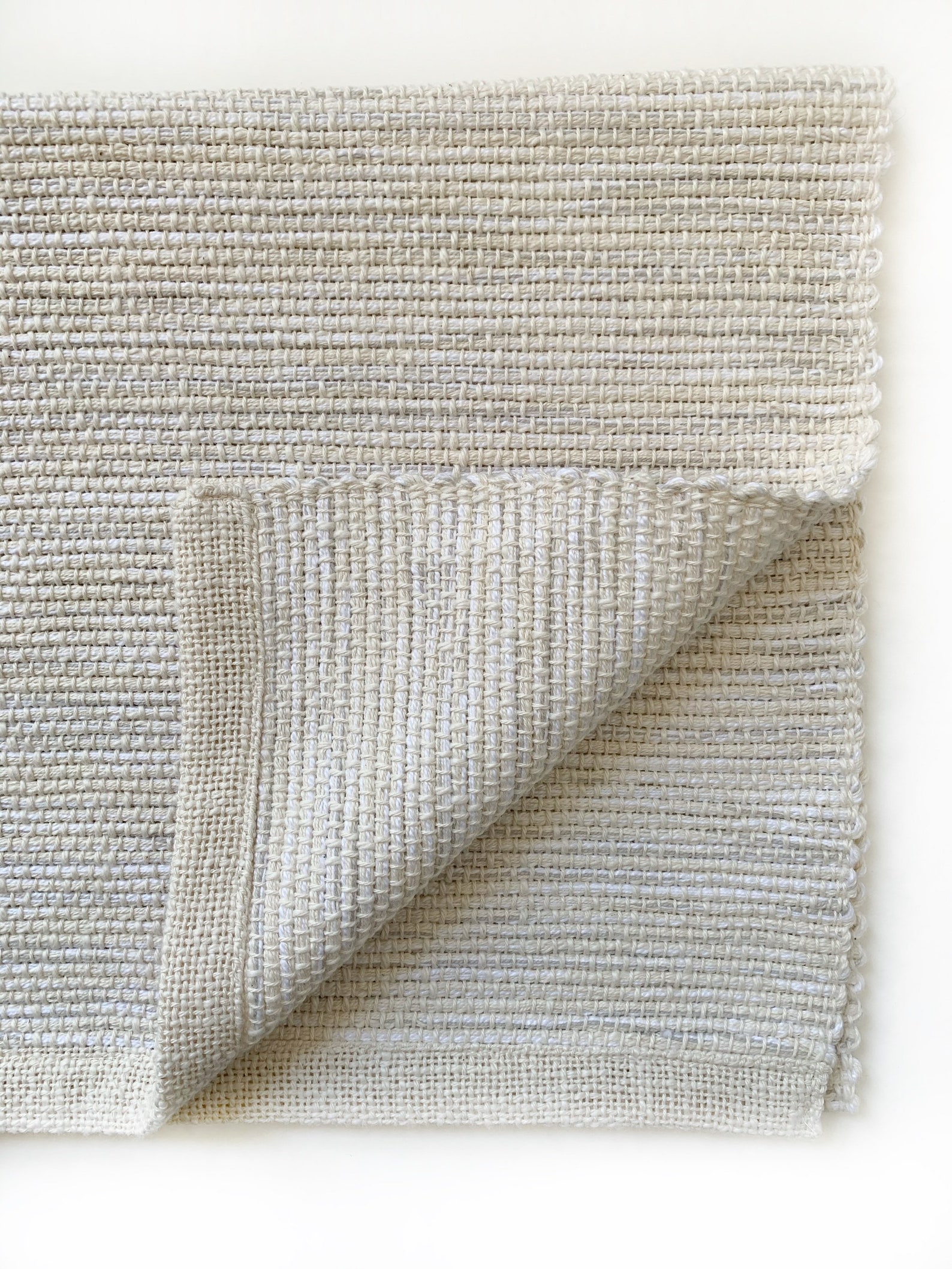 Natural Cotton Hand Woven Table Runner white Sand - Etsy