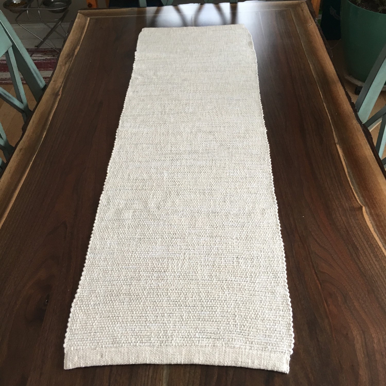 Natural Cotton Hand Woven Table Runner - Etsy