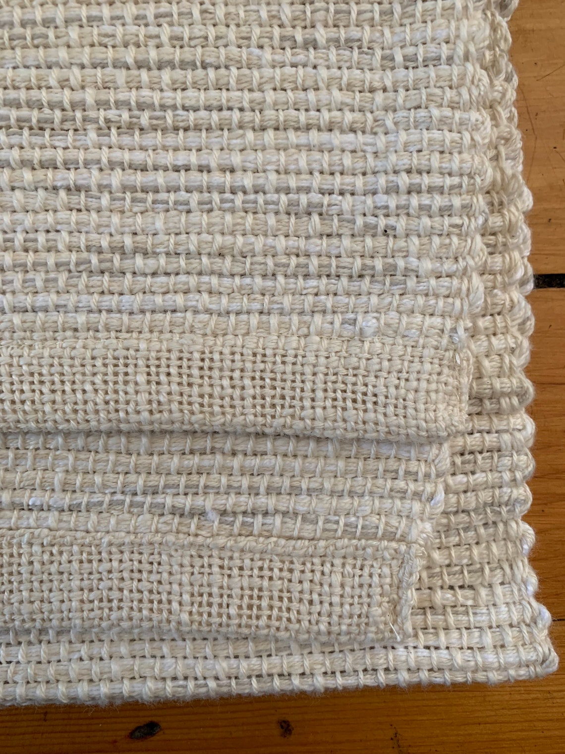 Natural Cotton Hand Woven Table Runner white Sand - Etsy