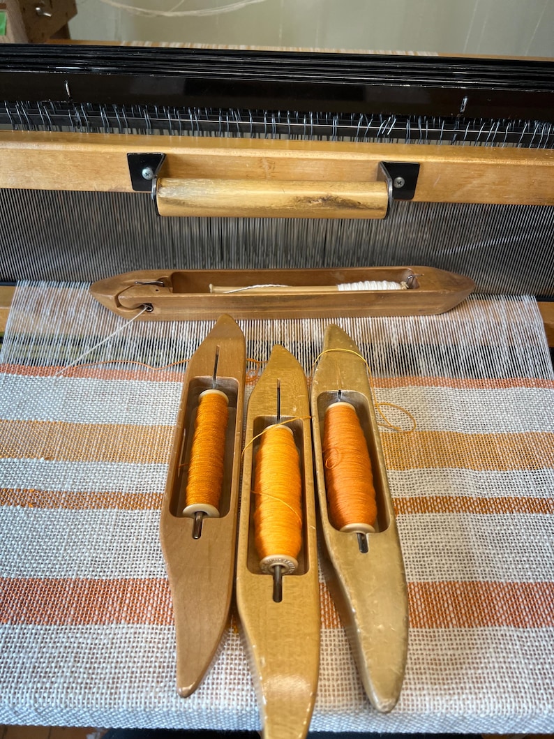 Handwoven Cotton Dish Towel: Orange Striped Kitchen Linen - Etsy