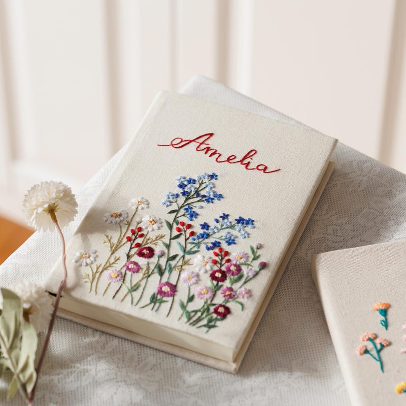 Embroidered Notebook - Etsy